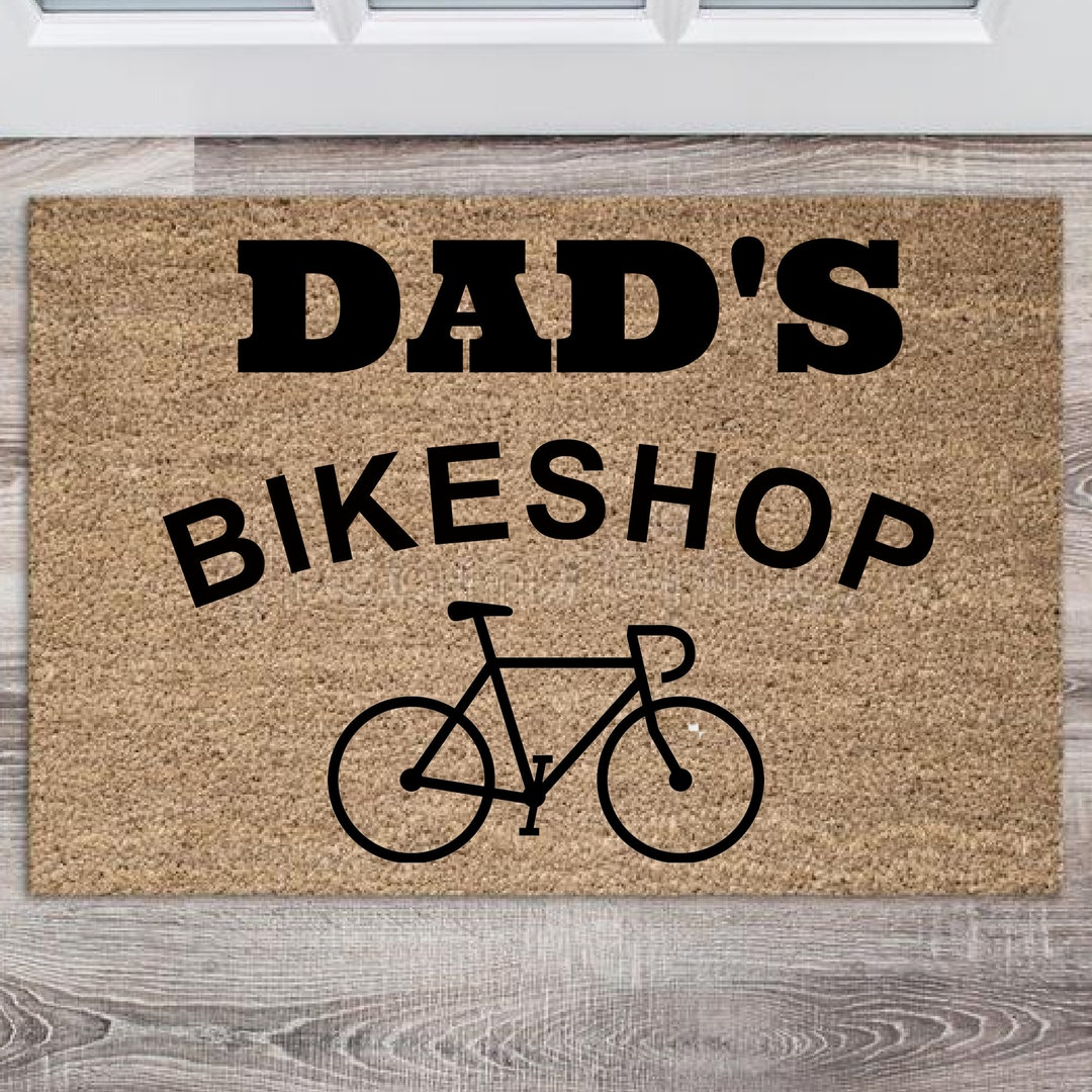 Personalized Bike Shop 18x30 Coir Doormat Outdoor Cycling Road Bike ...