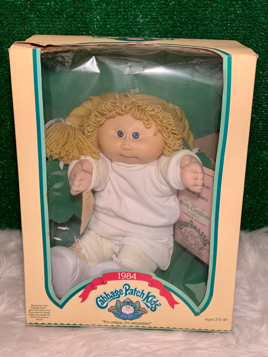 Vintage 1984 Cabbage Patch Doll.......in the Original Box With Birth Certificate & Adoption ...