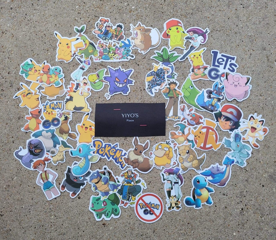Pokémon Stickers 50pc, Pikachu, Ash, Team Rocket, and Many More Pokémon ...