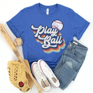Play Ball Shirt, Baseball Tee, Vintage Retro Design, Baseball Mom T ...