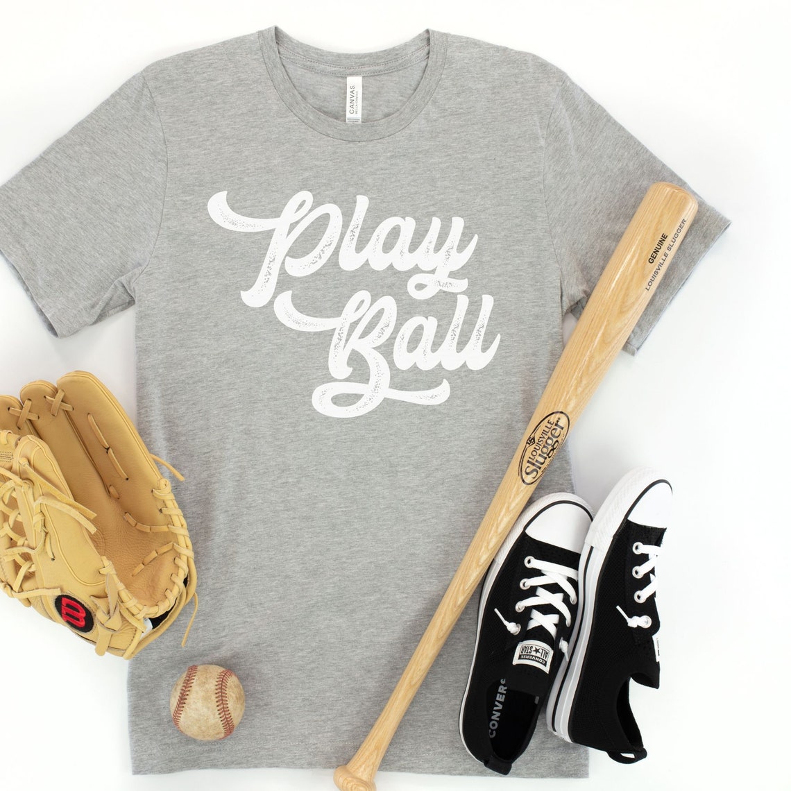Play Ball Shirt, Baseball Tee, Vintage Retro Design, Softball, Tee Ball ...