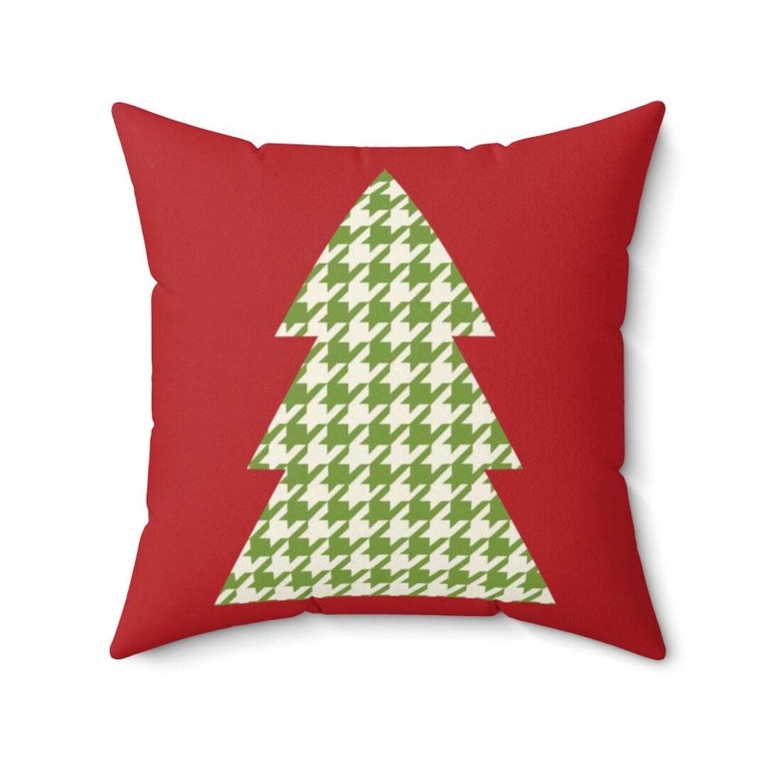 Houndstooth Christmas Tree Pillow Cover, Modern Holiday Decor - Etsy