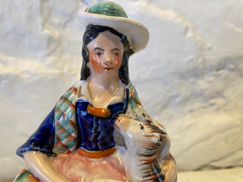 Antique Staffordshire Figure Highland Lass With Goat Circa - Etsy