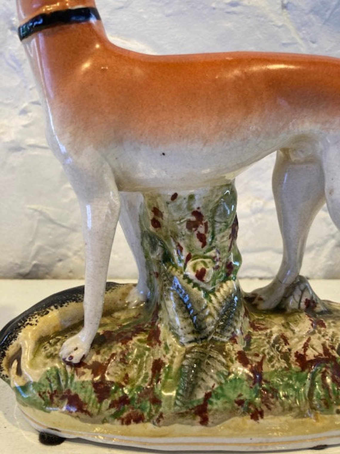 Antique Staffordshire Whippet With Rabbit at His Feet, Circa 1860, 7 ...