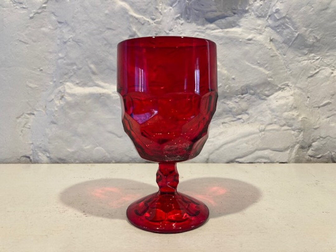 Ruby Red Stemmed Goblet Viking Georgian, Vintage - Etsy