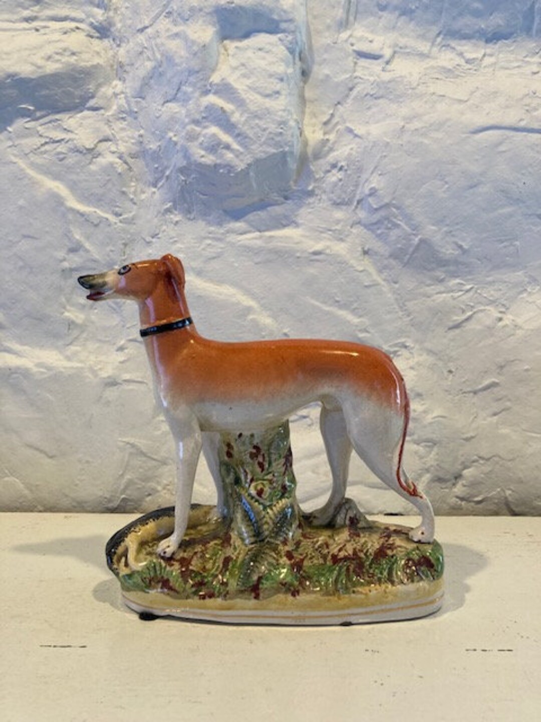 Antique Staffordshire Whippet With Rabbit at His Feet, Circa 1860, 7 ...