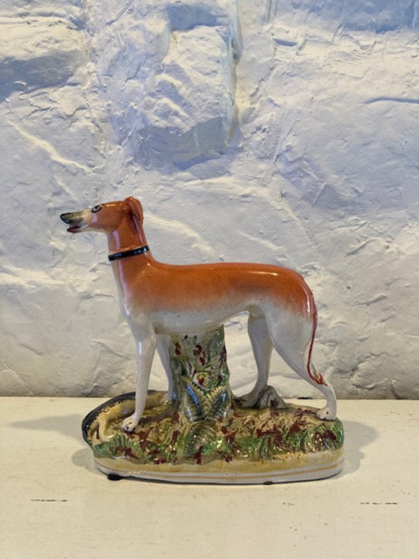 Antique Staffordshire Whippet With Rabbit at His Feet, Circa 1860, 7 ...