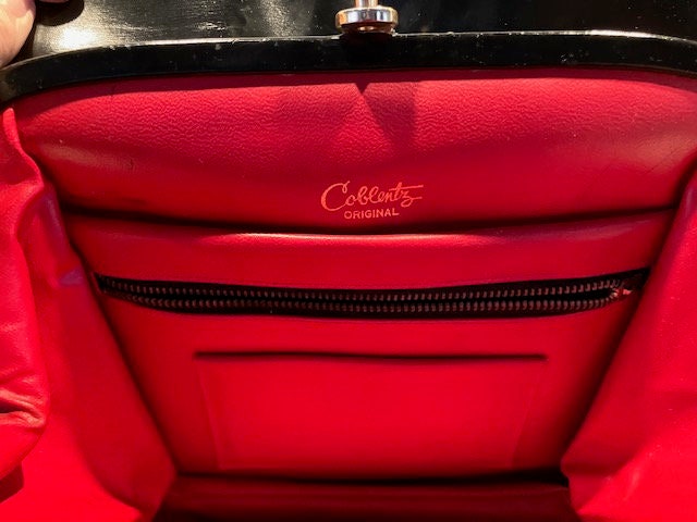 Coblentz Original Handbag, Circa 1960s, Black Leather, Crimson Interior ...