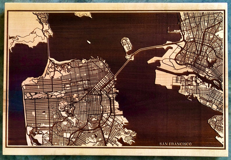 Laser Engraved Wood Map - Etsy