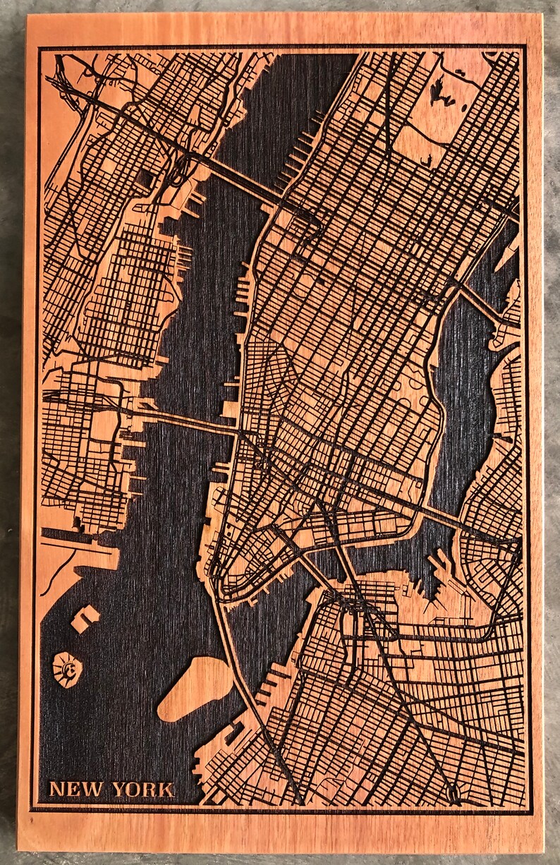 Laser Engraved Wood Map - Etsy