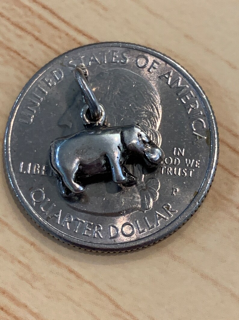 925 Hippopotamus Sterling Silver Jewelry Charm - Etsy