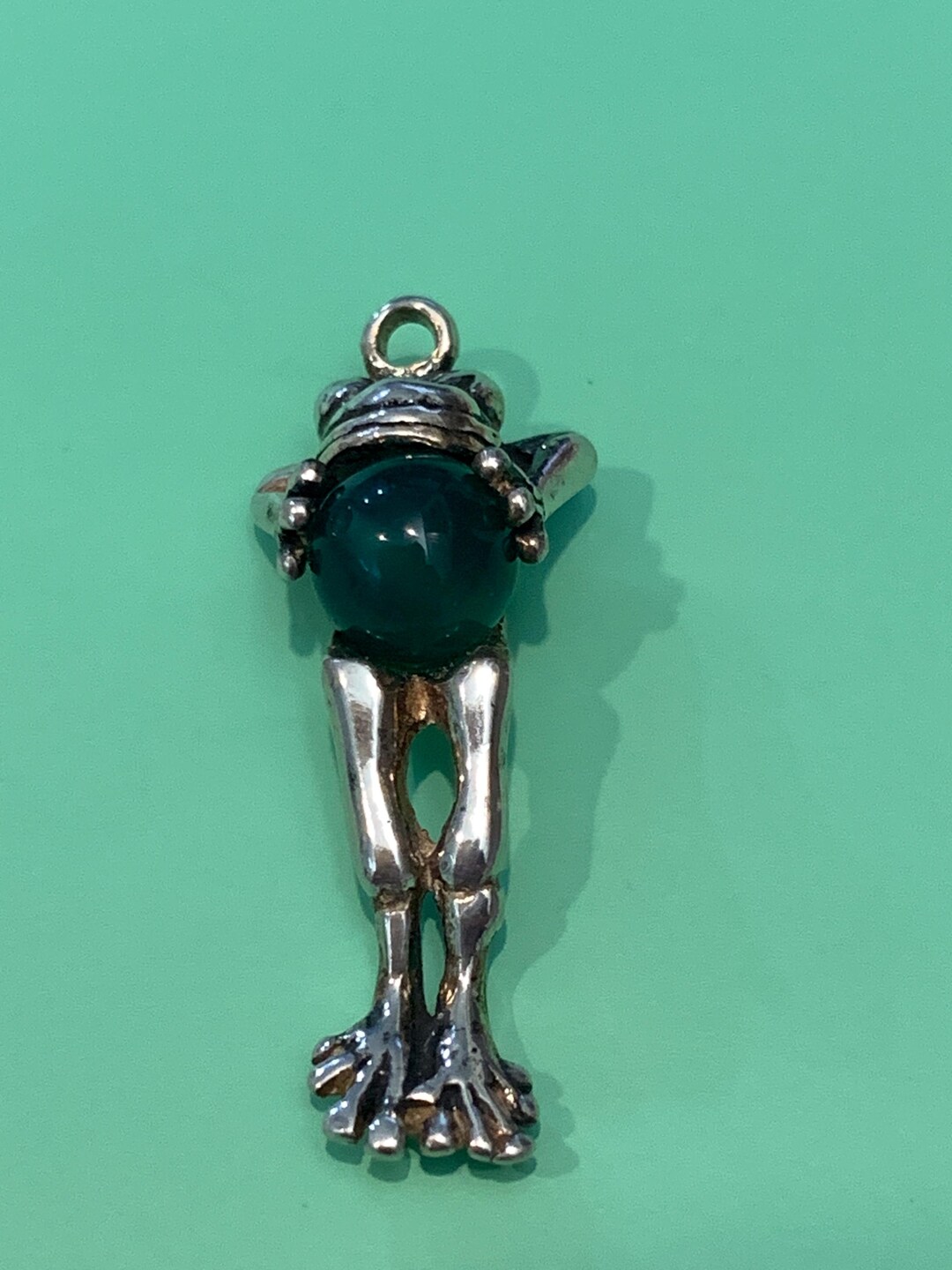 925 Jade Frog Vintage Sterling Silver Jewelry Charm nature - Etsy