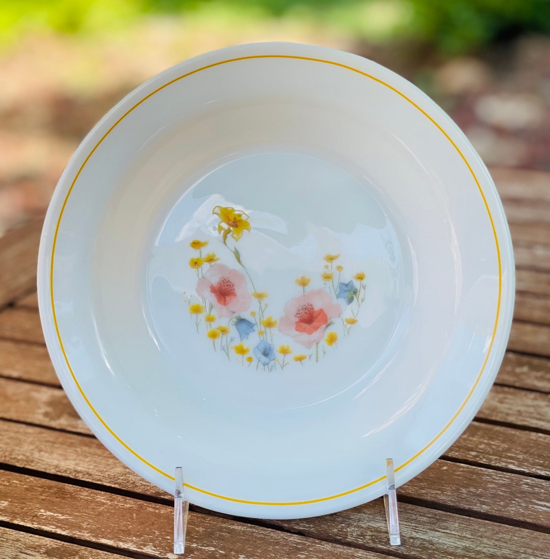 Vintage Arcopal France Pyrex Corelle Soup Serving Bowl Pink Yellow ...