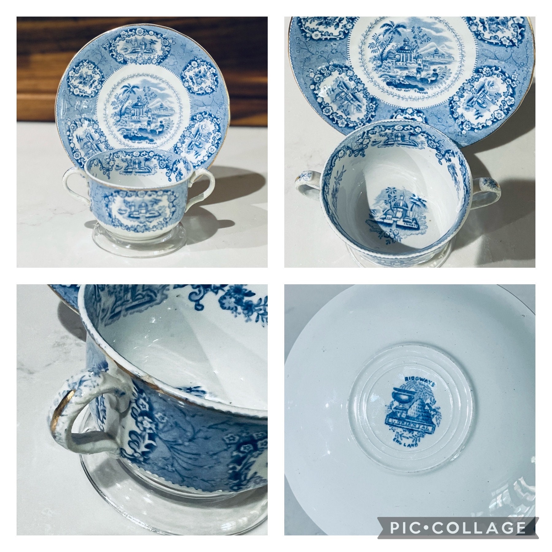 Antique Ridgways England Blue Flow China Oriental Pattern C.1890s - Etsy