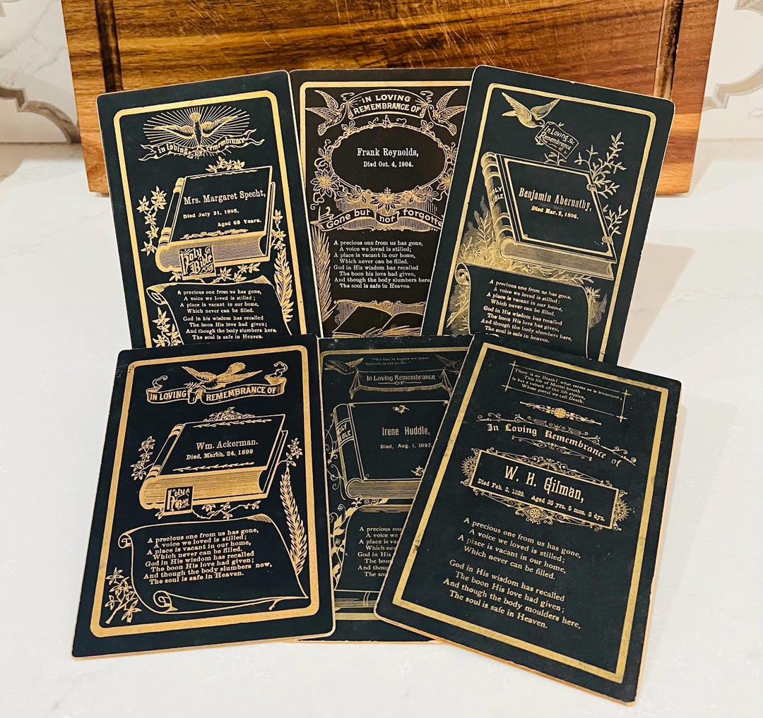 Antique Victorian Funeral Mourning Card 1800’s Gothic Decor | Grab Bag ...