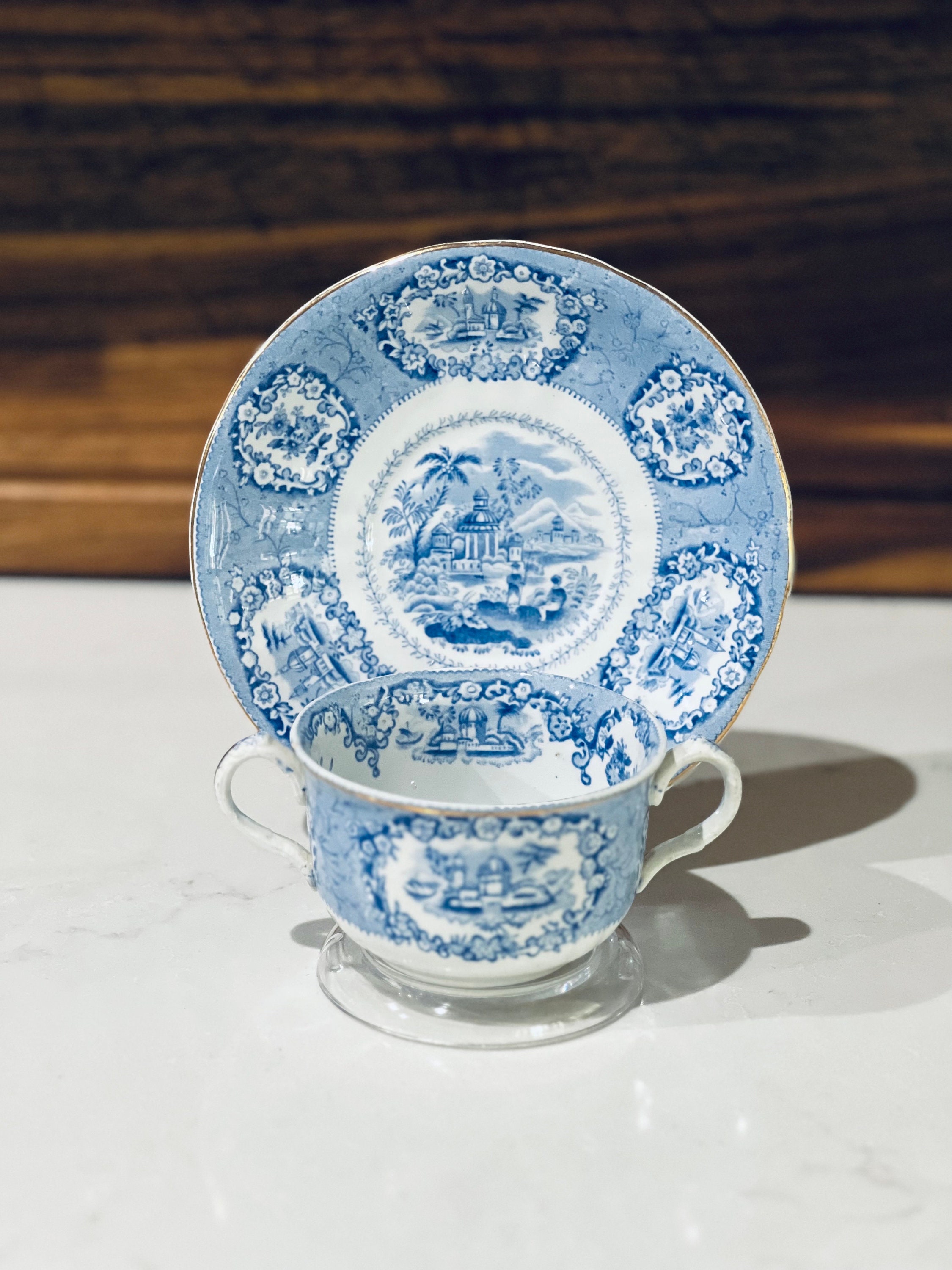 Antique Ridgways England Blue Flow China Oriental Pattern C.1890s - Etsy