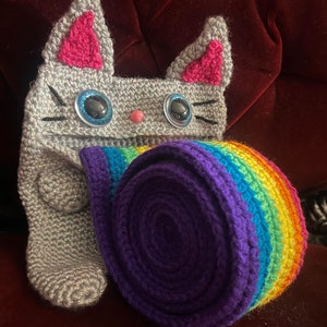 Kitty Rainbow Barf Scarf Crochet Pattern - Etsy
