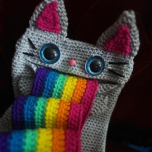 Kitty Rainbow Barf Scarf Crochet Pattern - Etsy