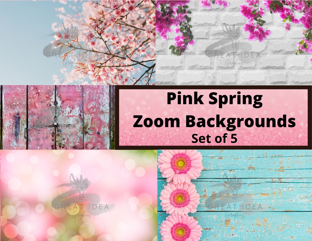 Pink Spring Zoom Background | Virtual Background | Spring Time | Floral ...