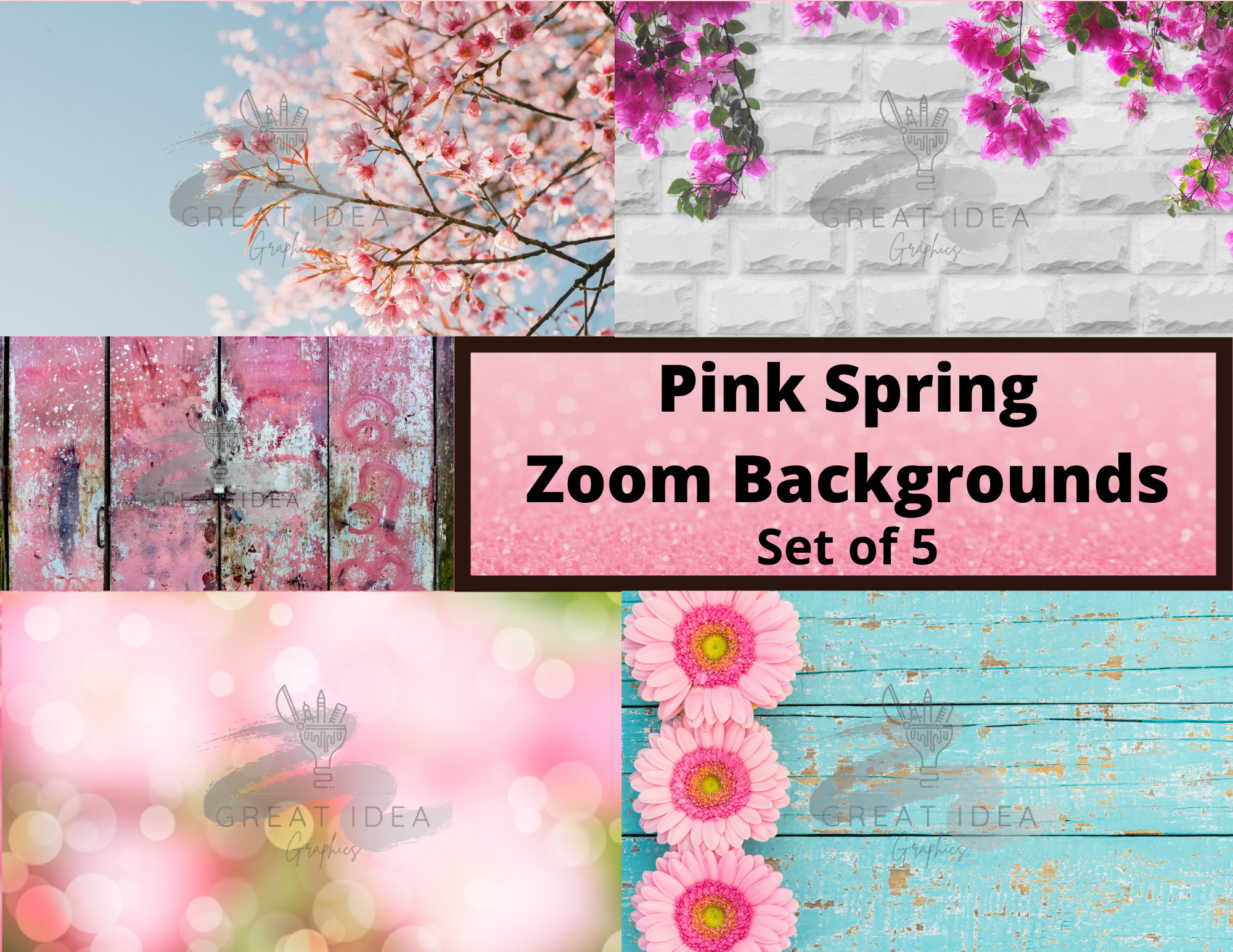 Pink Spring Zoom Background | Virtual Background | Spring Time | Floral ...