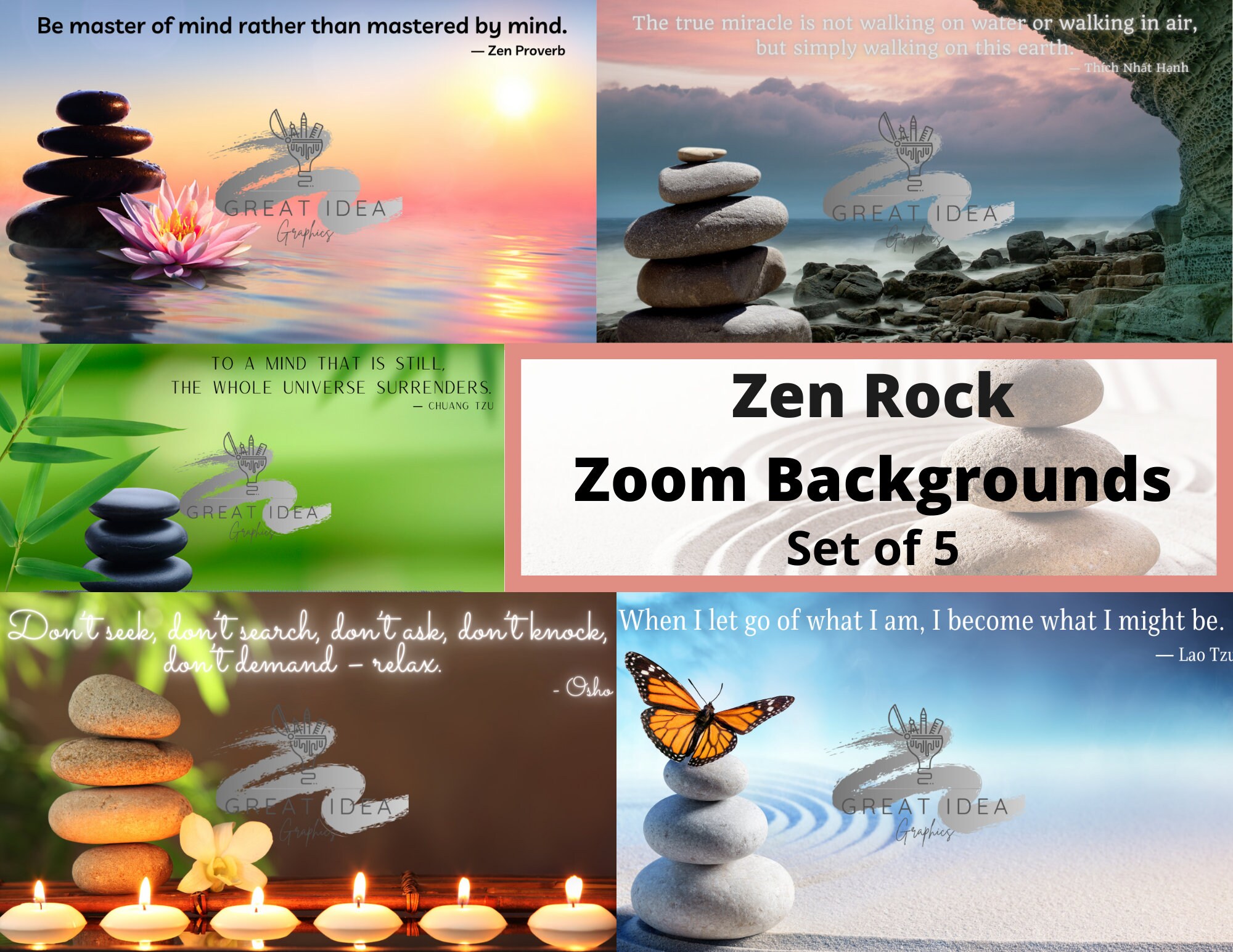 Zen Rock Background | Virtual Background | Meditation - Etsy