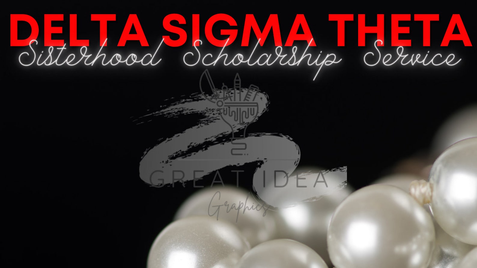 Delta Sigma Theta Zoom Backgrounds | Red, White, Pearls (digital ...