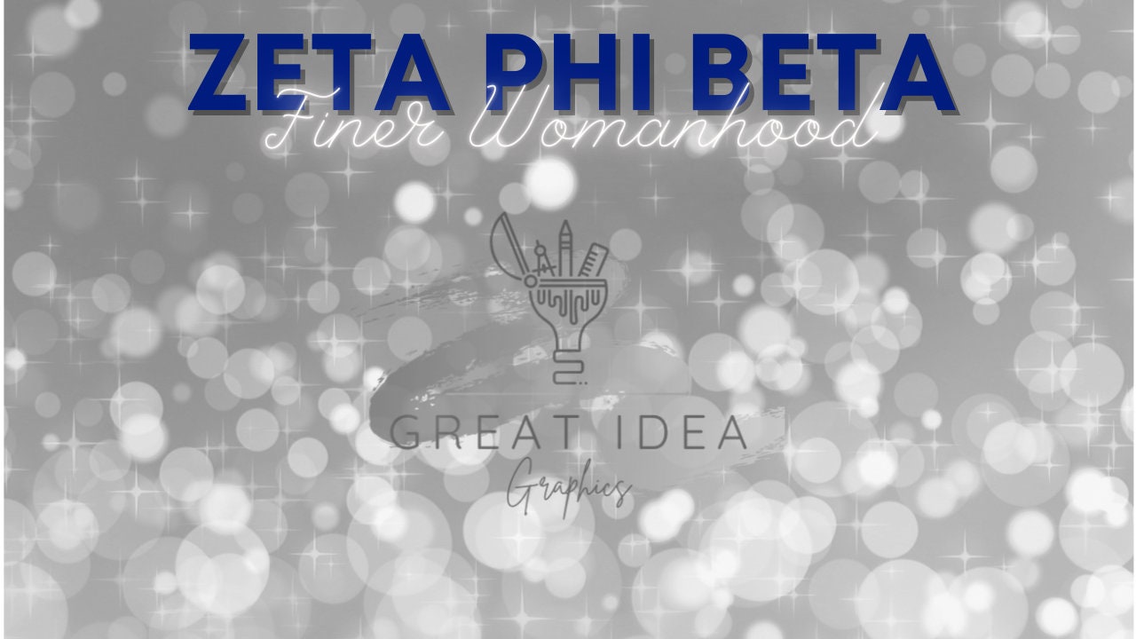 Zeta Phi Beta Zoom Background | Virtual Background | Zphib | Blue and ...