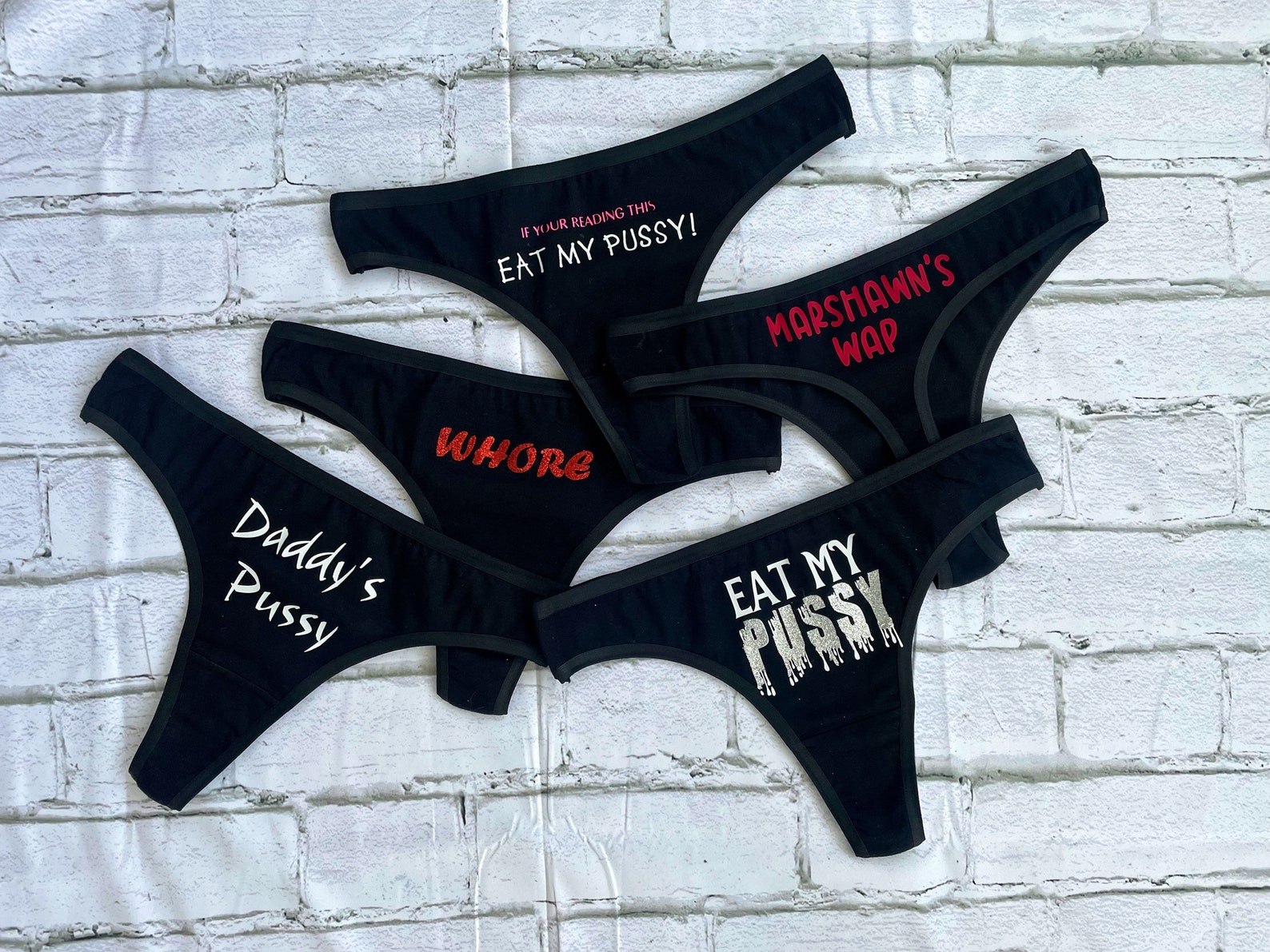 Personalized Naughty Thongs Lingerie Set Personalized Pussy Thongs