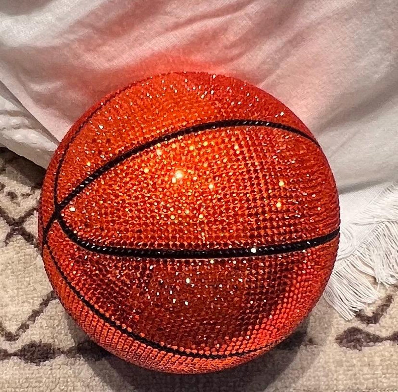 Custom Bling Basketball – Handmade Rhinestone Crystal Basketball Decor ...