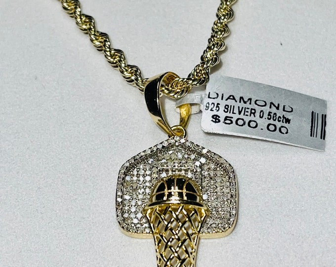 Basketball Necklace Basketball Pendant & Chain - Etsy