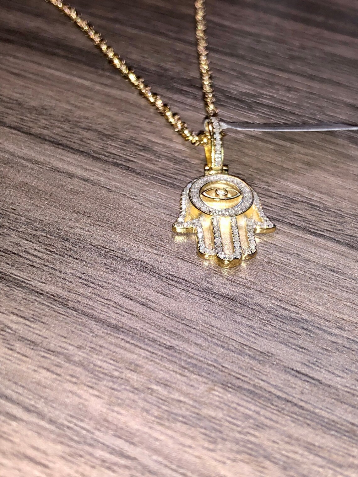 Real Diamond Pendant Hamsa Pendant Evil Eye Genuine Natural - Etsy
