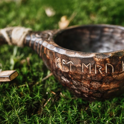 Intricately Carved Wooden Cup Viking Style Kuksa - Etsy