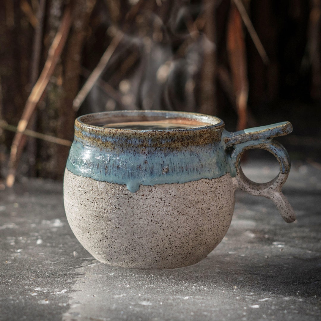 Handcrafted Viking-inspired Stoneware Mug 350ml Ceramic Artisan Cup ...