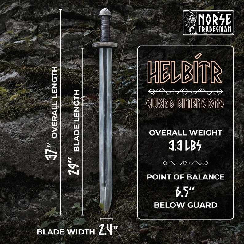 Forged Spring Steel Viking Sword With Shoulder Strap Scabbard and ...