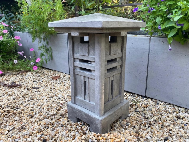 Arts and Crafts Garden Lantern Craftsman Concrete Patio Light Artisan ...