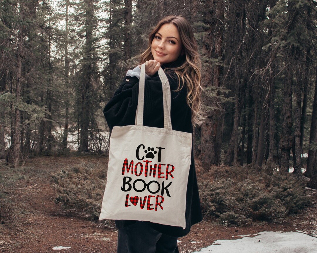 Cat Mother Book Lover Library Bag, Book Bag, Library Book Bag, Library ...