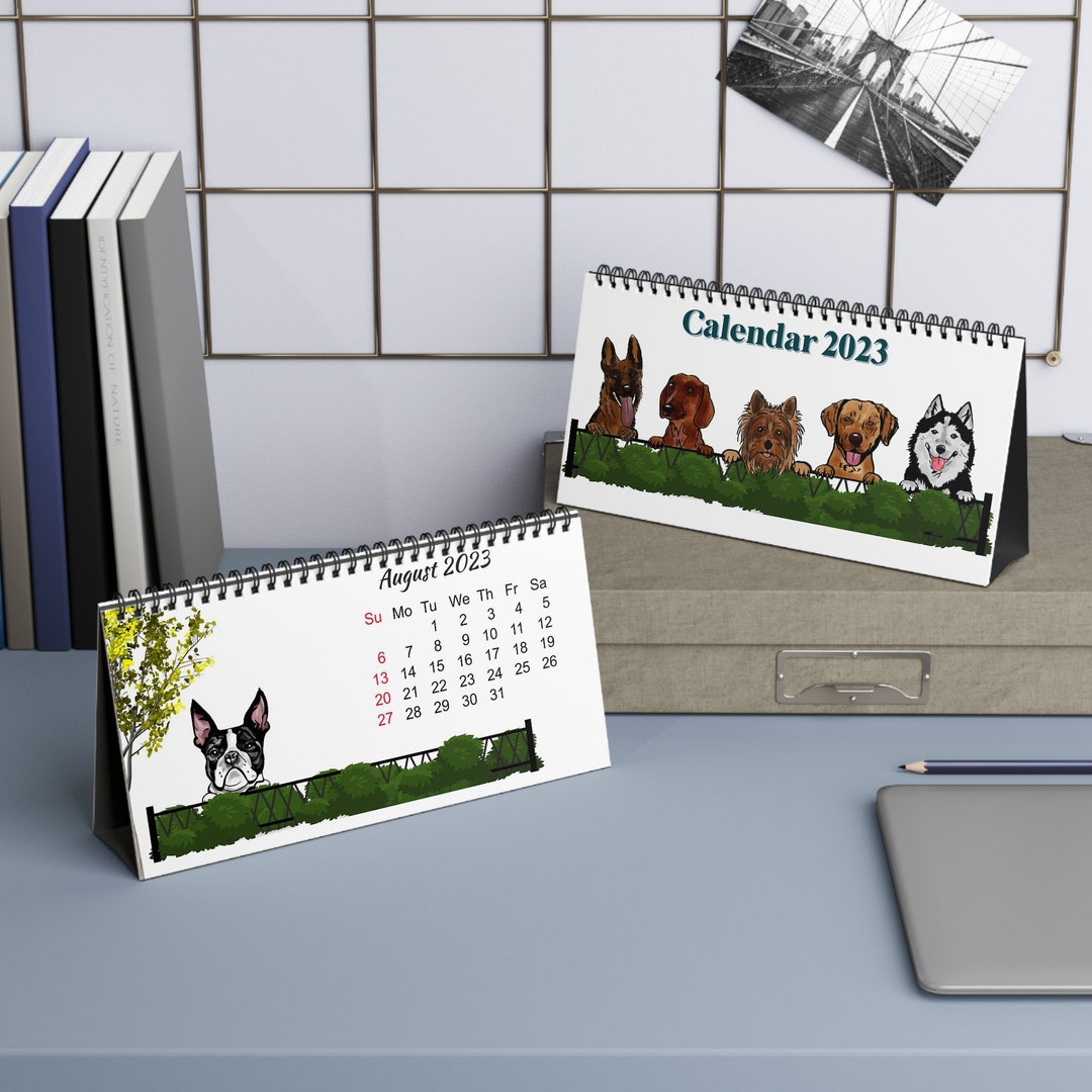 2023 Desk Calendar, Dog Calendar, Puppy Calendar, 12 Month Calendar ...