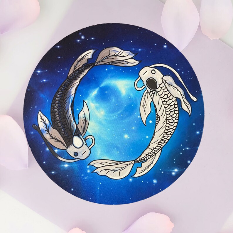 Koi Fish Tui and La Moon Ocean Spirit Avatar Mousepad Ying and Yang - Etsy