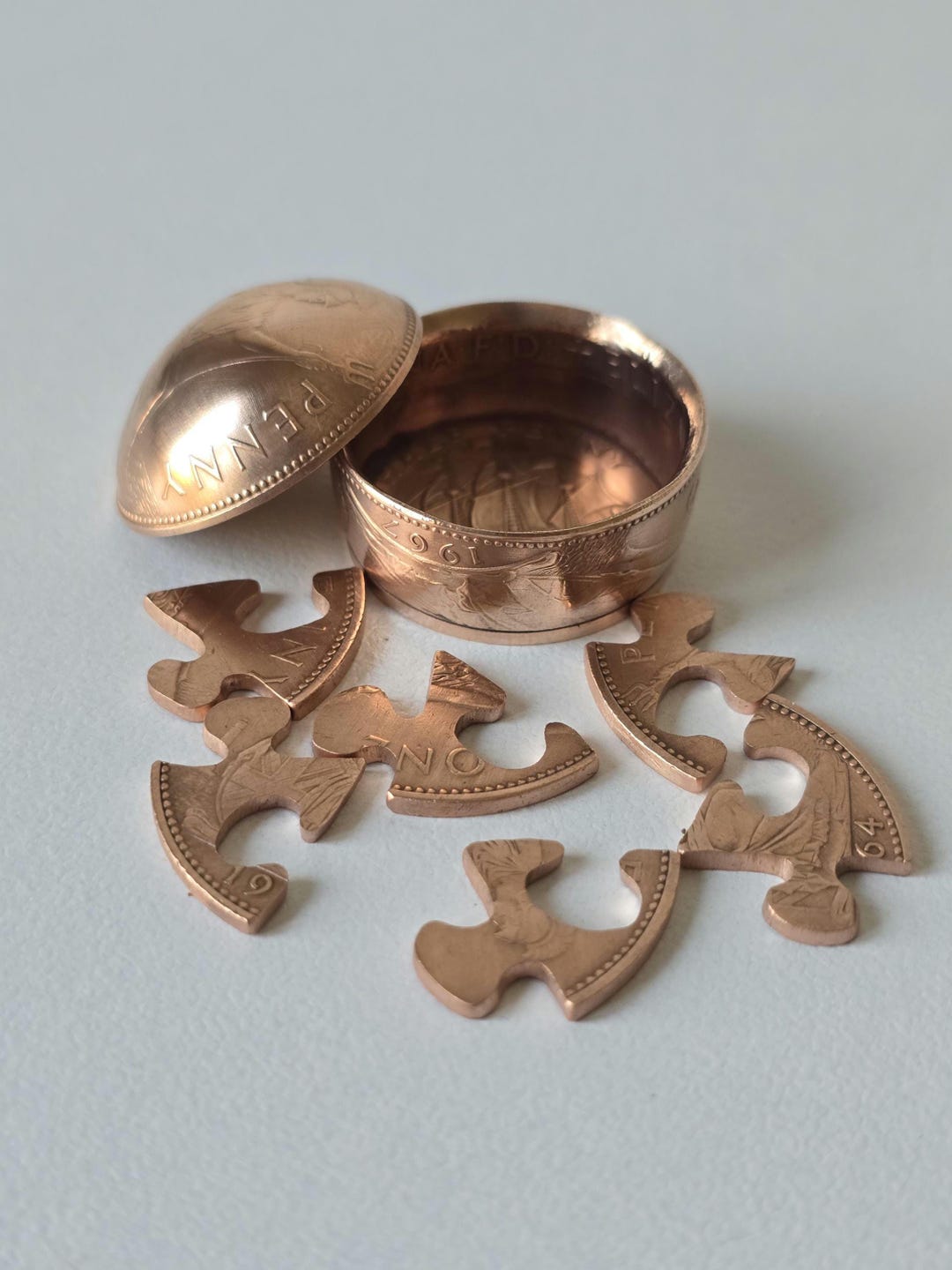 One Penny Coin Puzzle Box Queen Elizabeth Old Coin Personalised Year of ...