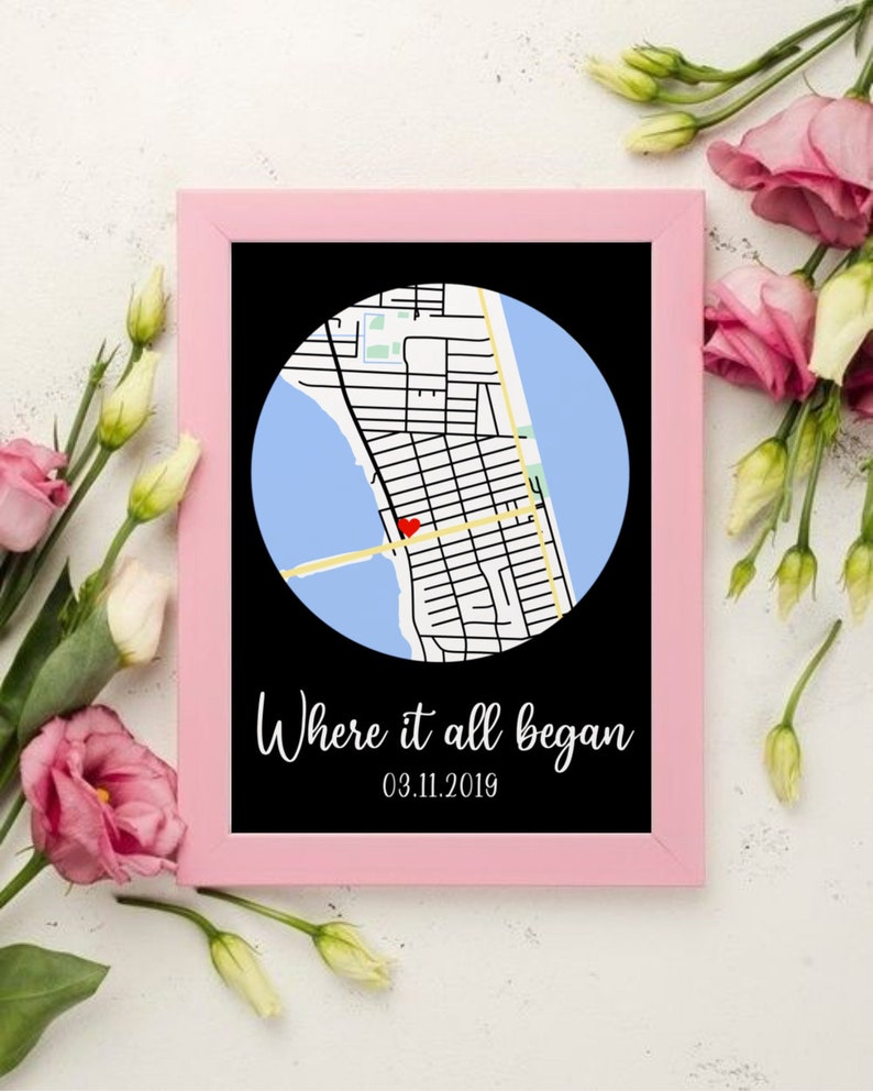 Where It All Began Custom Map Drawing Digital File PRINT NOT INCLUDED ...