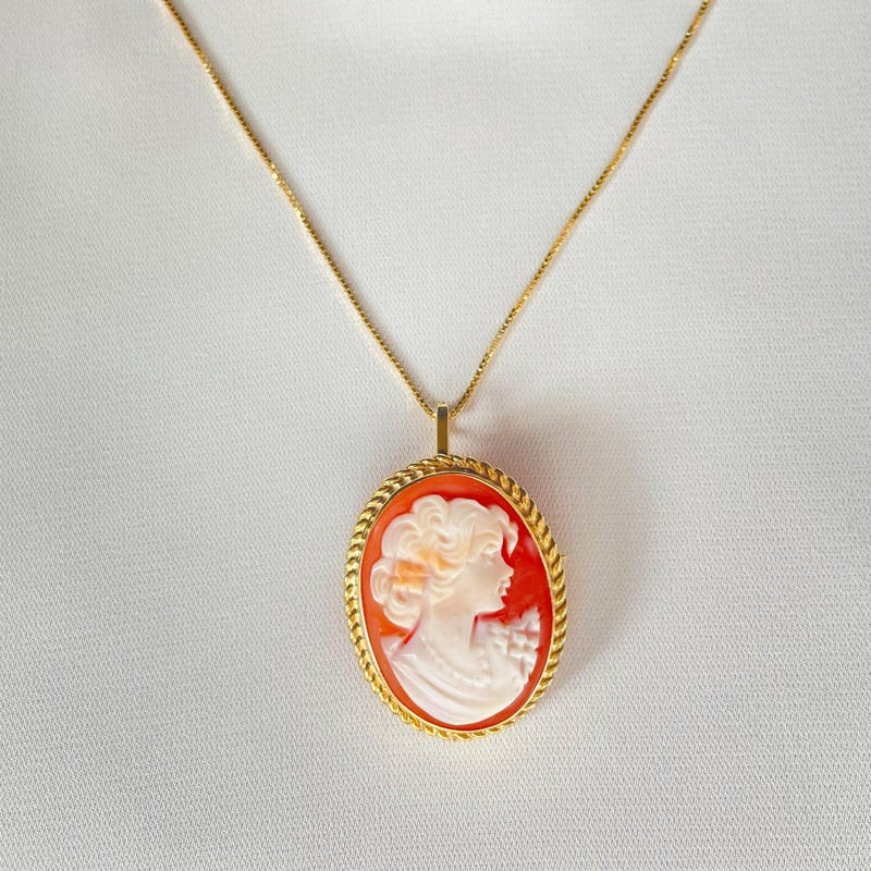 Sea Shell Cameo Necklace - Etsy UK