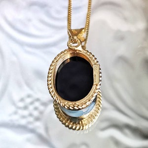 Blue Cameo Golden Necklace, Silver Jewelry, Made in Italy, Personalised ...