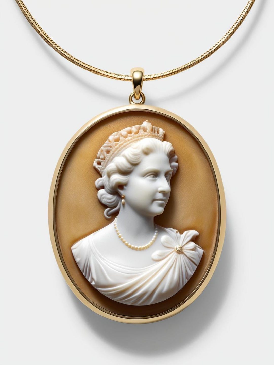 Queen Elizabeth Cameo Necklace, Fall Wedding Jewelry, Bridal Necklace ...