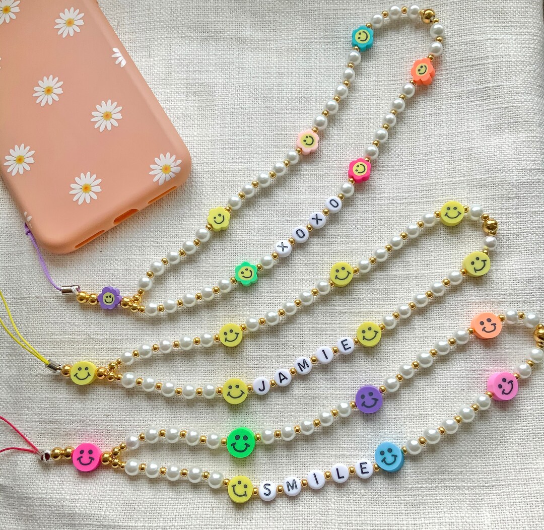 Phone Chain / Phone Strap With Beads / Phone Charme Customizable - Etsy