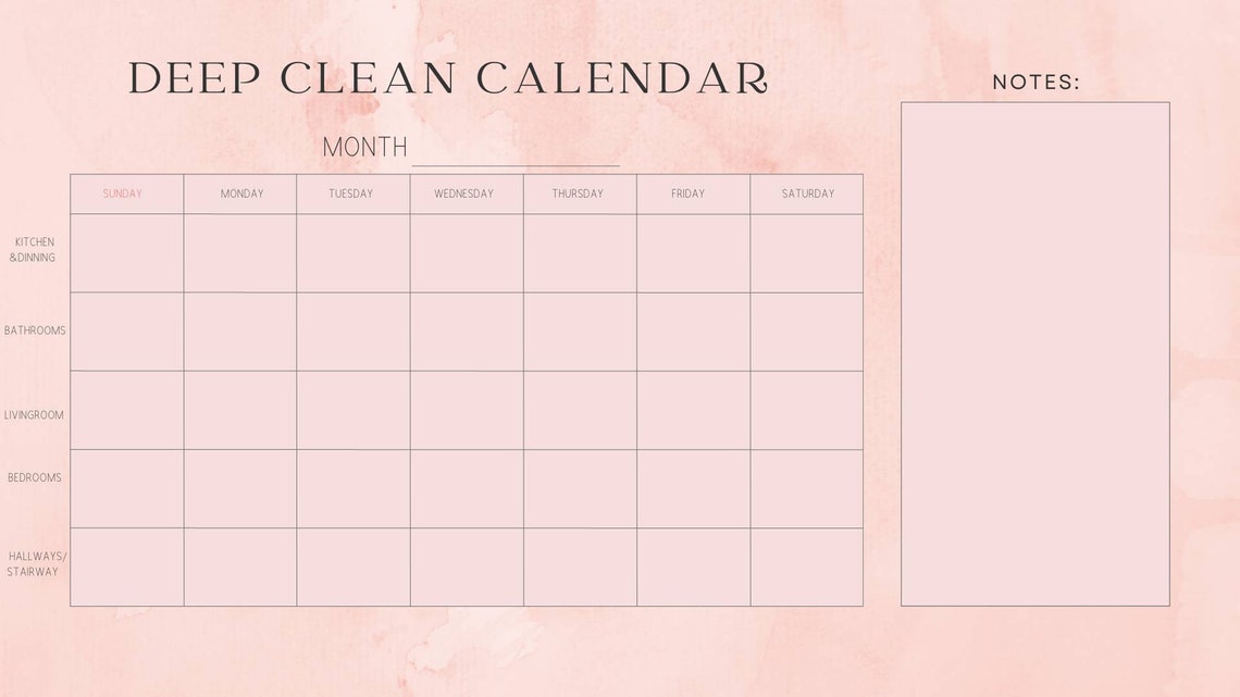 Deep Clean Checklist - Etsy