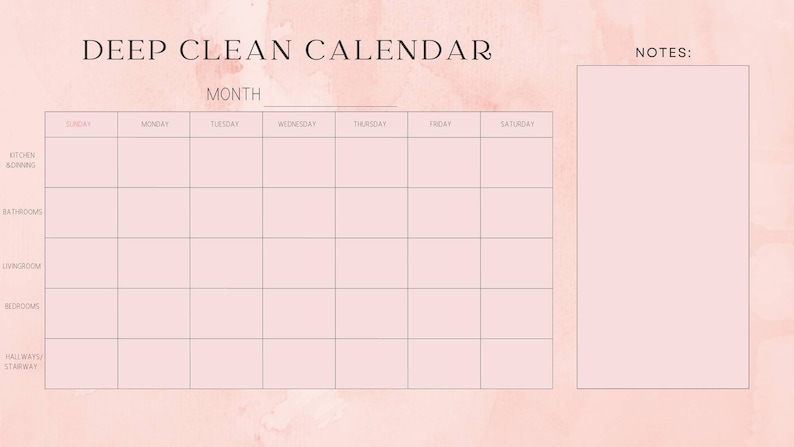 Deep Clean Checklist - Etsy