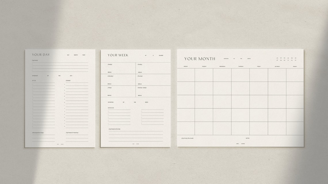 Printable Digital Calendar Bundle undated - Etsy