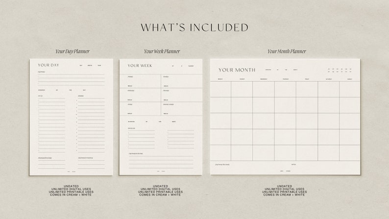 Printable + Digital Calendar Bundle (undated) - Etsy