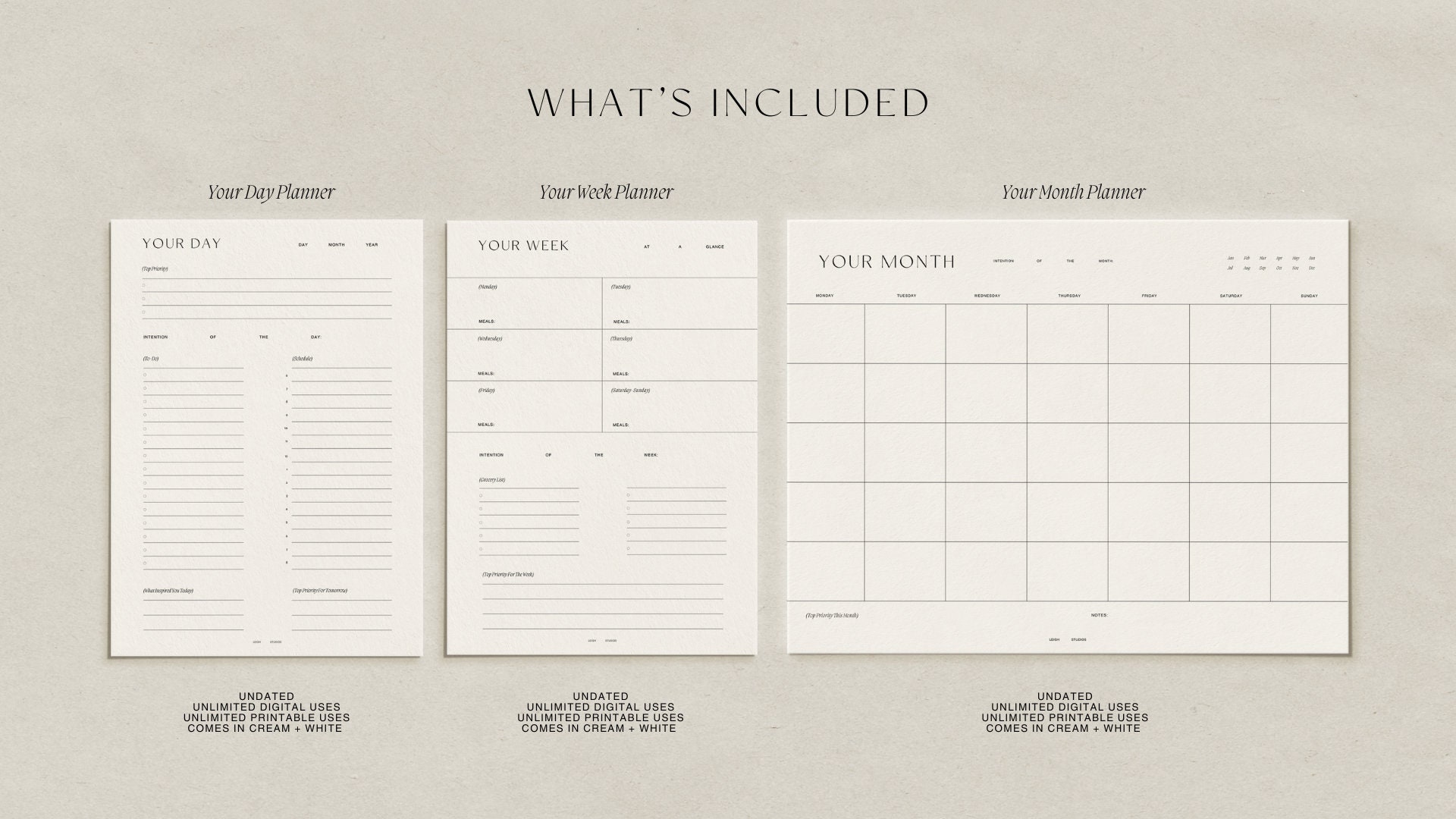 Printable + Digital Calendar Bundle (undated) - Etsy