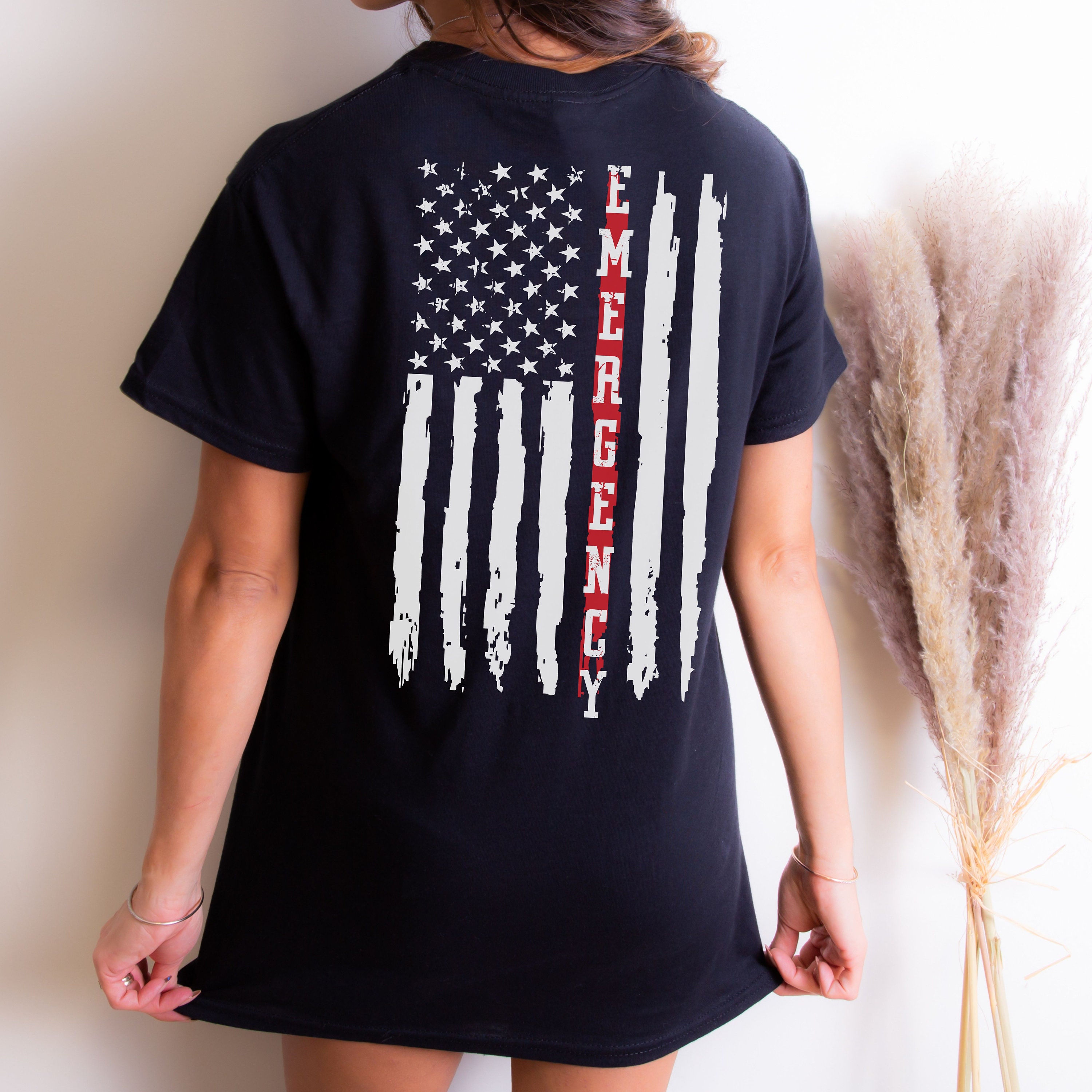 Emergency Nurse Tshirt ER Flag Shirt Thin Red Line American Flag Nurse ...